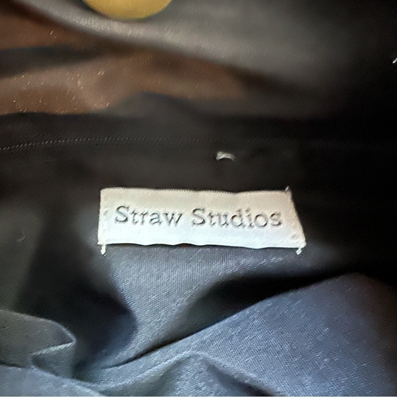 Straw Studios | Bags | Straw Studios Black Woven Straw Handle Bag Purse ...
